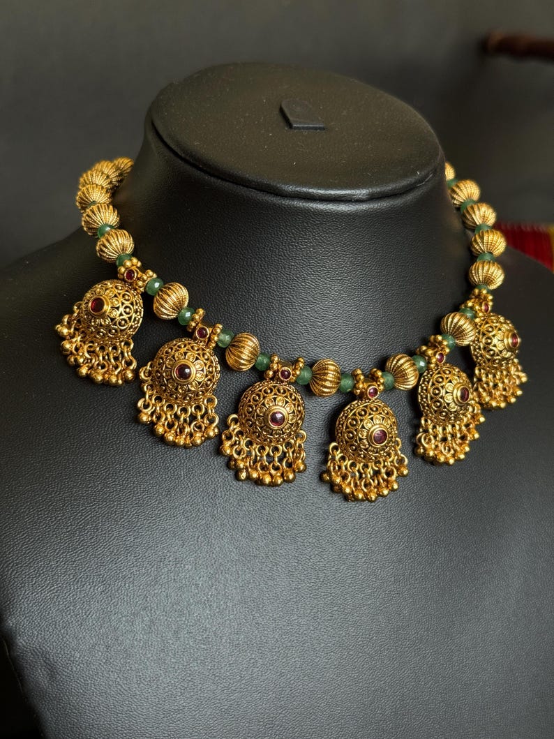 Vanamala Antique Temple Jewellery Set - Etsy
