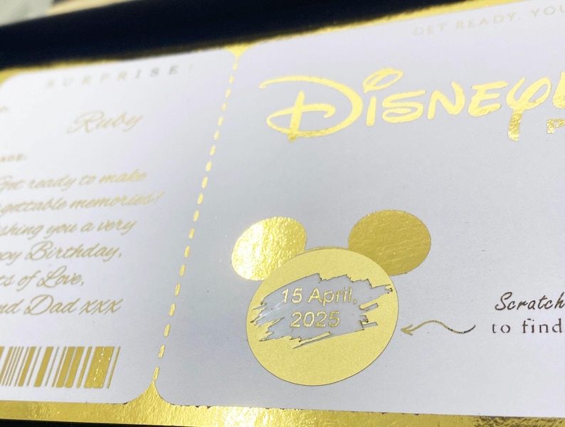 Personalised Disney Trip Reveal - Scratch-off Surprise - Custom ...