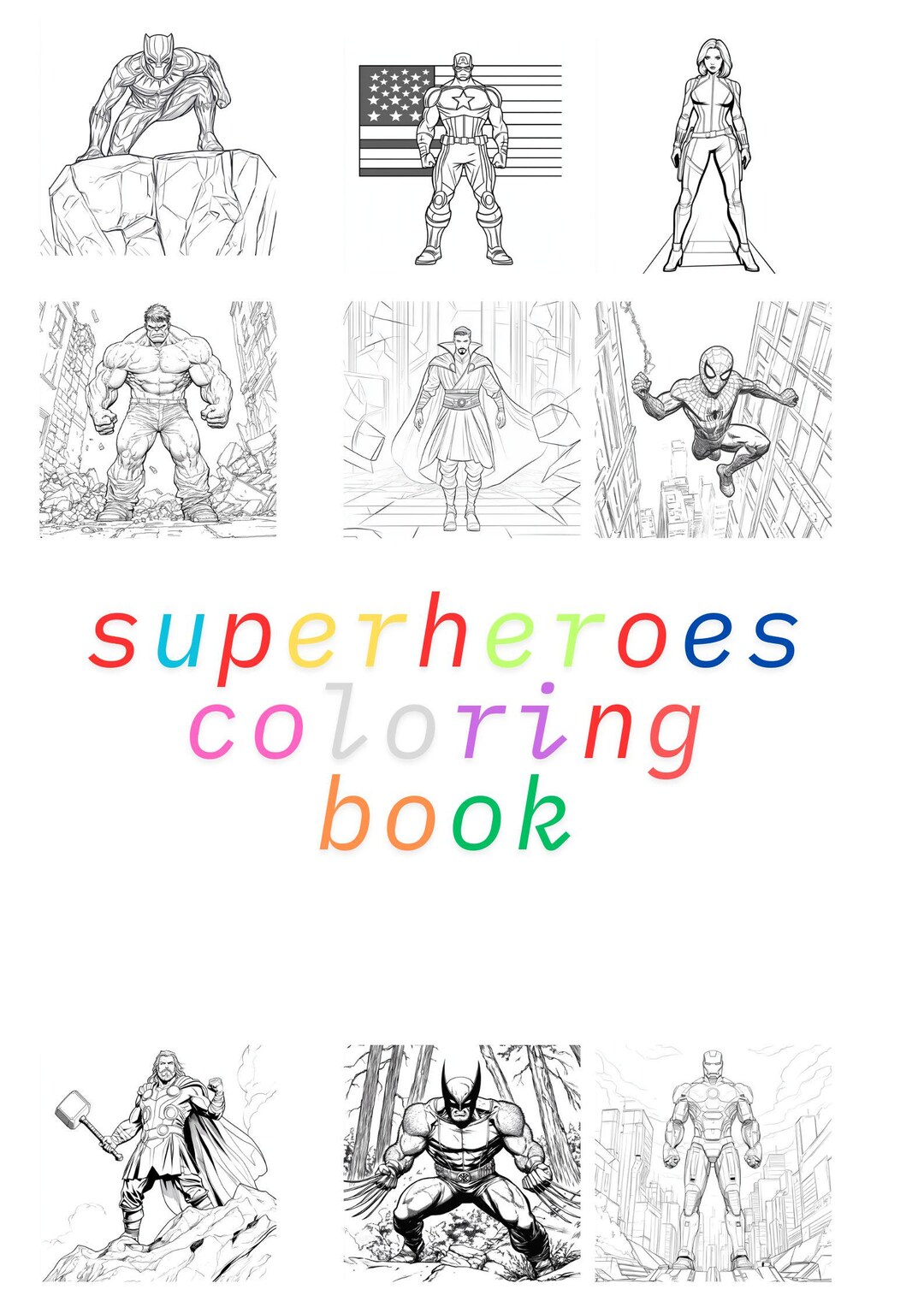 Marvel Superheroes Colouring Book - Etsy