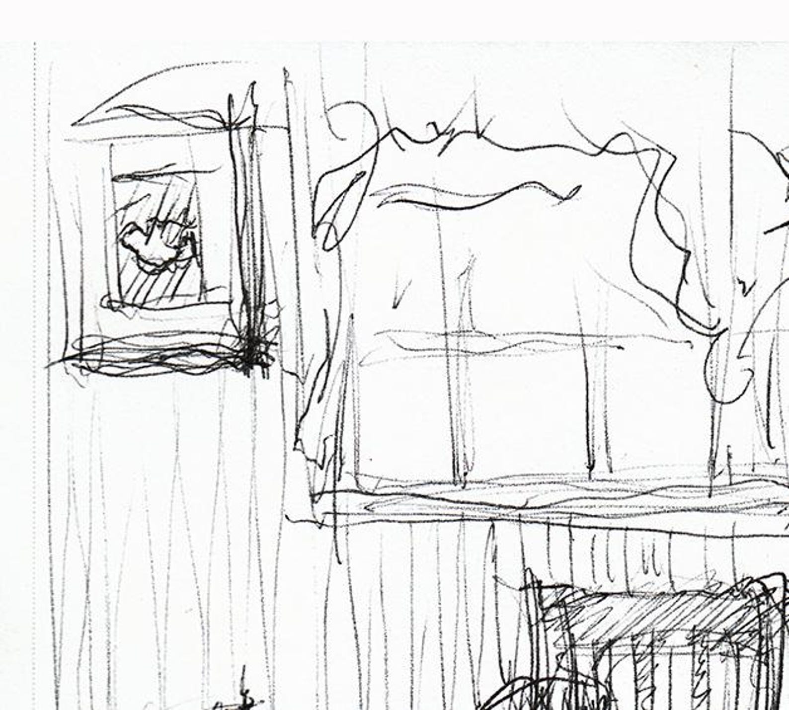 Dining Room Sketch: Rustic Table and Chairs Artwork - Etsy