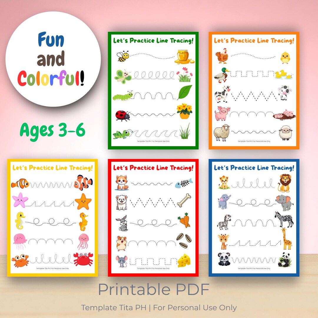 Animal Line Tracing Worksheets for Preschool | Fine Motor Skills ...