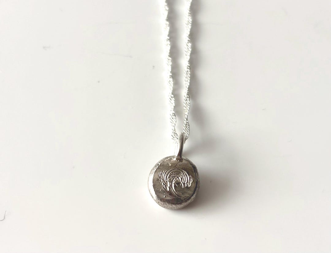 Sterling Silver Baby Tsunami Pebble Pendant on Chain - Etsy