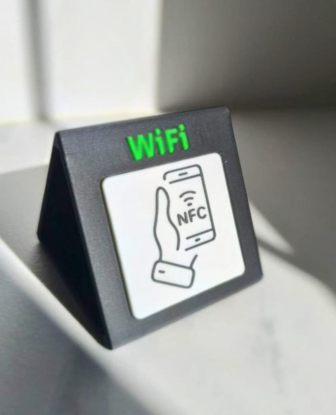 Wifi Sign With QR Code and NFC – Minimalist 3D Printed Table Sign for ...
