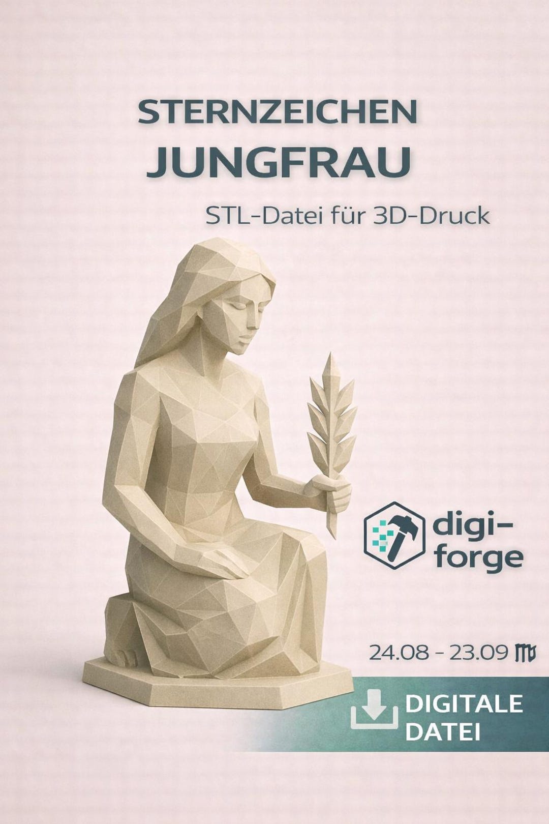 STL File Zodiac Sign Virgo Low Poly Figure – 3D Printed Decorative ...