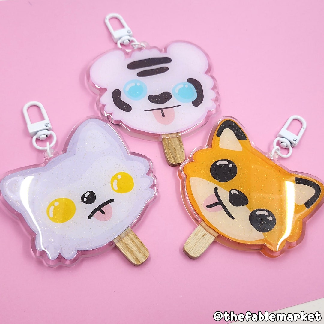 Melty POPSICLE KEYCHAINS, Cute Popsicle Keychain, Gumball Eye Popsicle ...