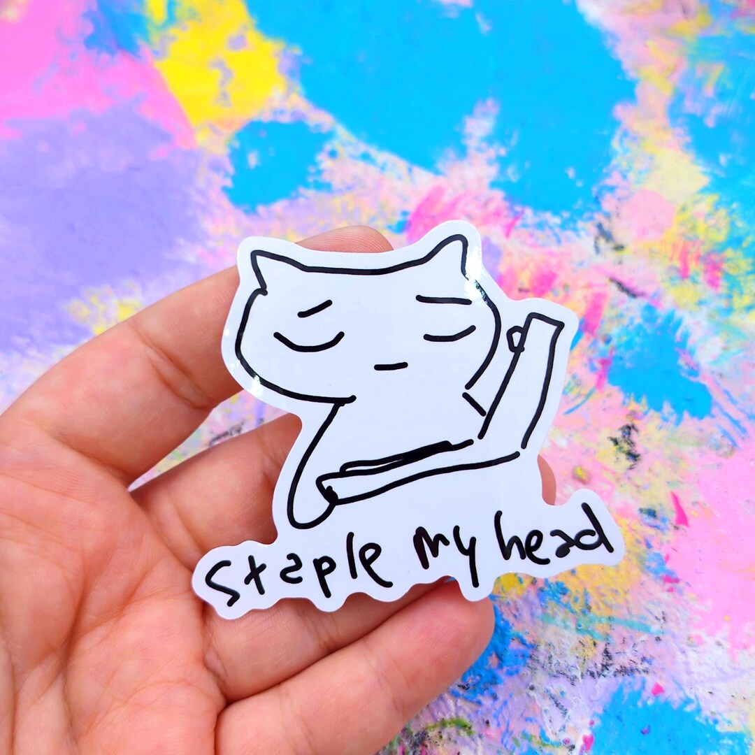 Greed Cat Sticker: Funny Office Humor, Waterproof Vinyl (3 Inch) - Etsy