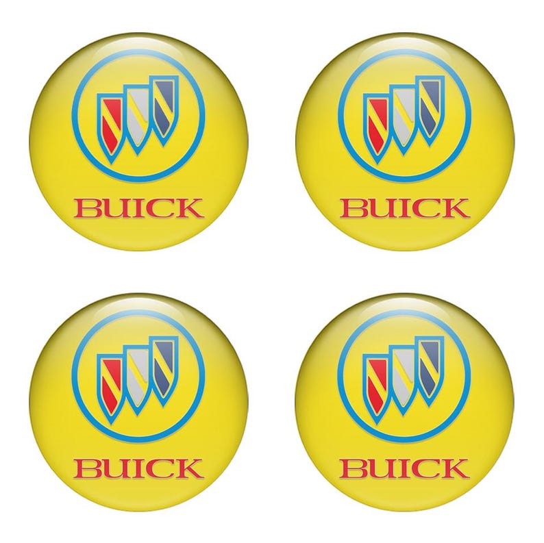 Set X 4 Pcs Buick Domed Silicone Stickers/emblems Center Cap Stickers ...