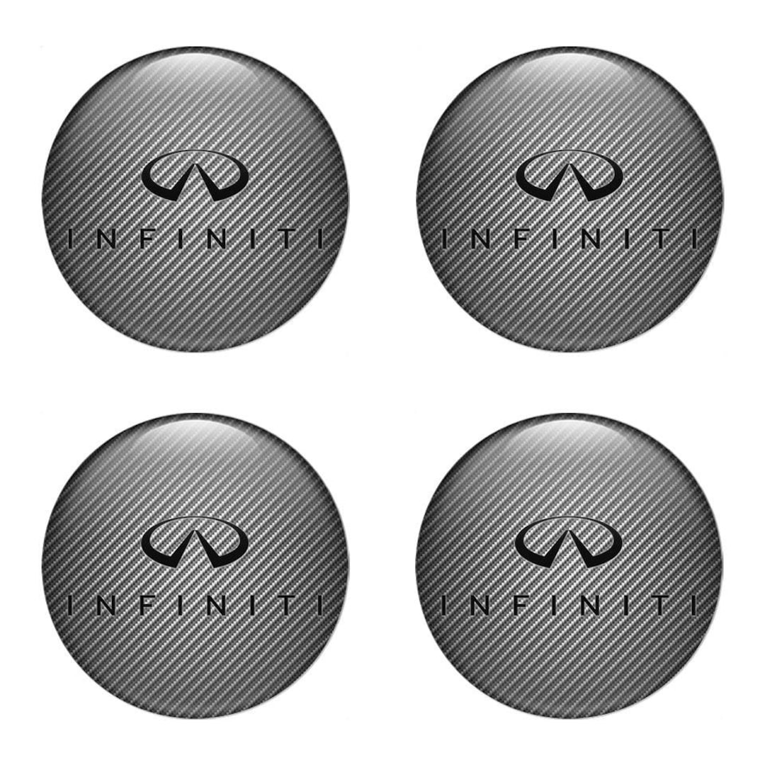 Set X 4 Infiniti Wheel Centre Hub Caps/domed Epoxy Emblem/self Adhesive ...