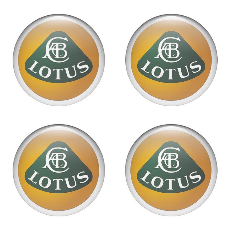 Lotus Wheel Center Hub Caps/domed Epoxy Stickers, Self-adhesive (set of ...