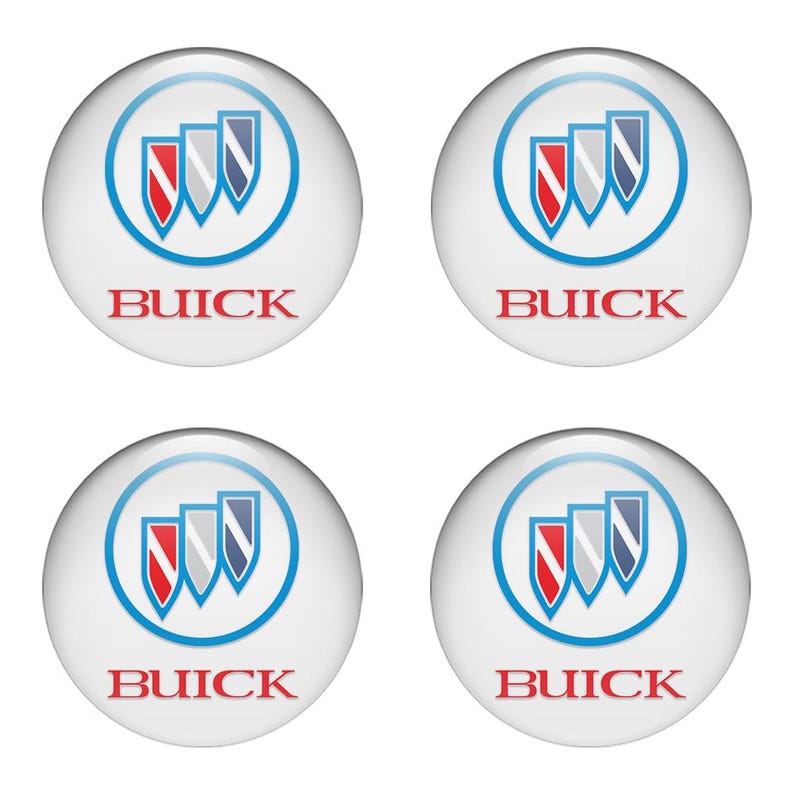 Set X 4 Pcs Buick Domed Silicone Stickers/emblems Center Cap Stickers ...