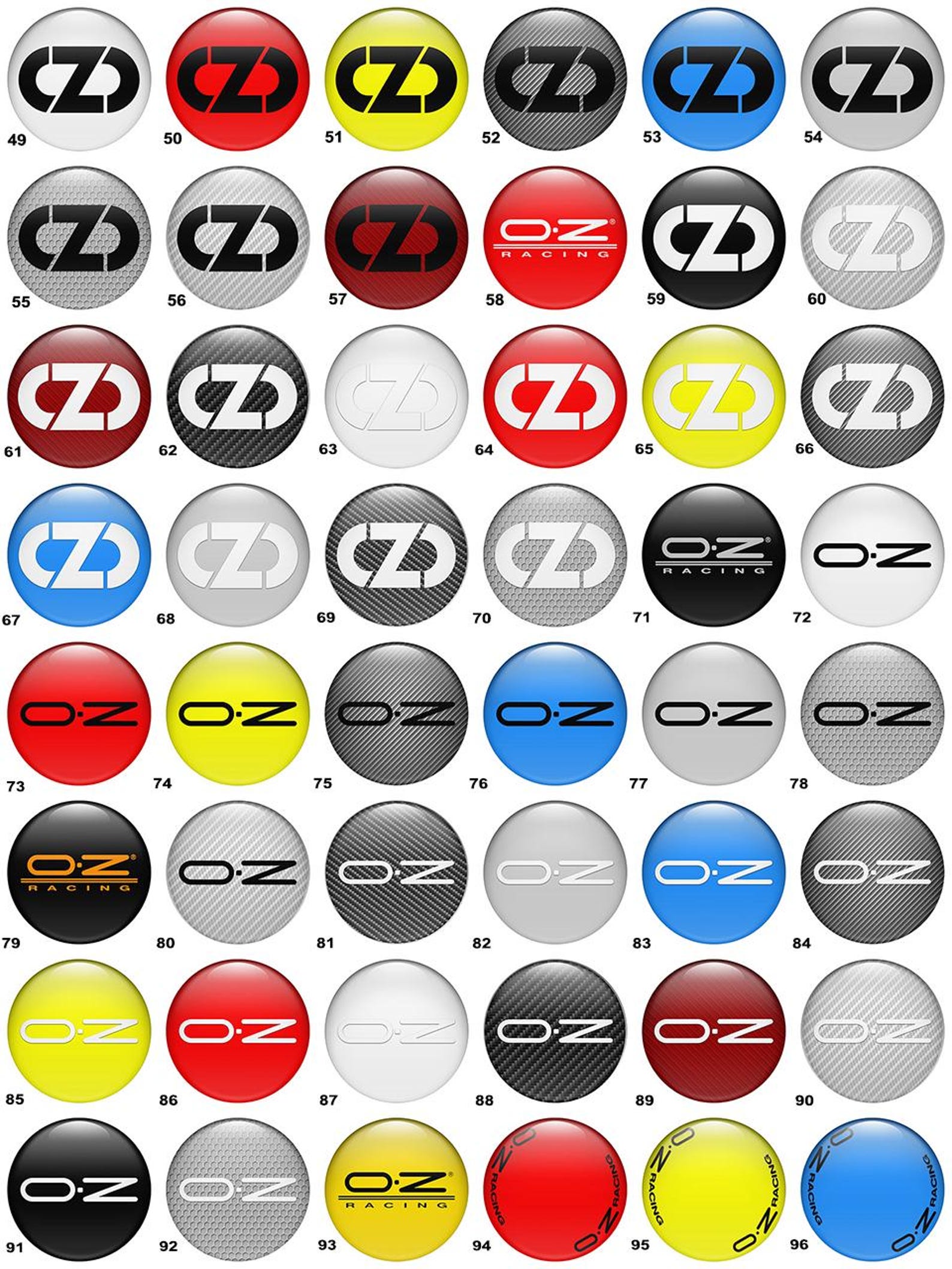 OZ Wheel Emblem Stickers/3d Silicone Decals, Set of 4 - Etsy