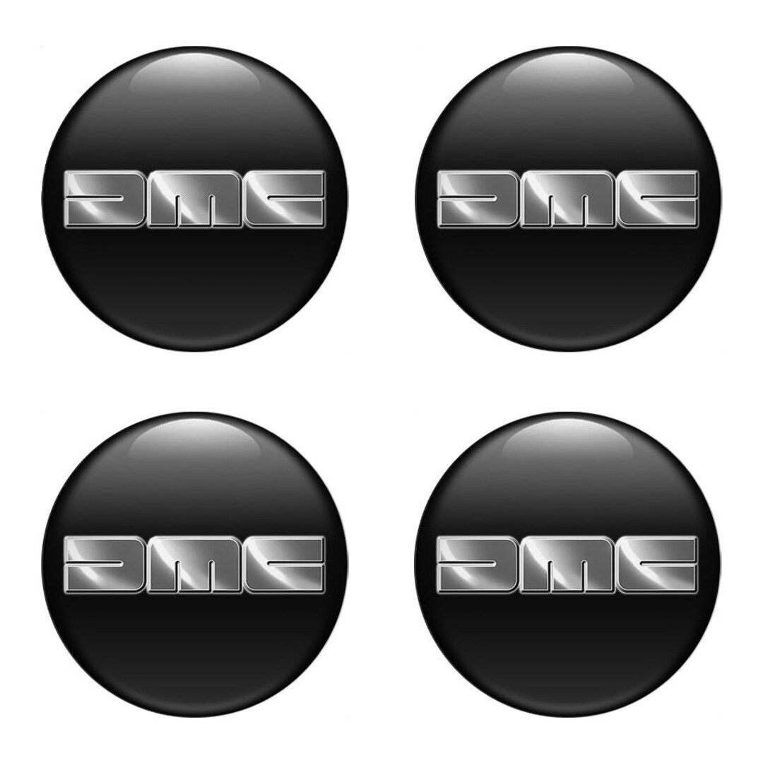 Delorean DMC 4 Pcs Domed Stickers/epoxy Resin Wheel Center Cap Emblems ...