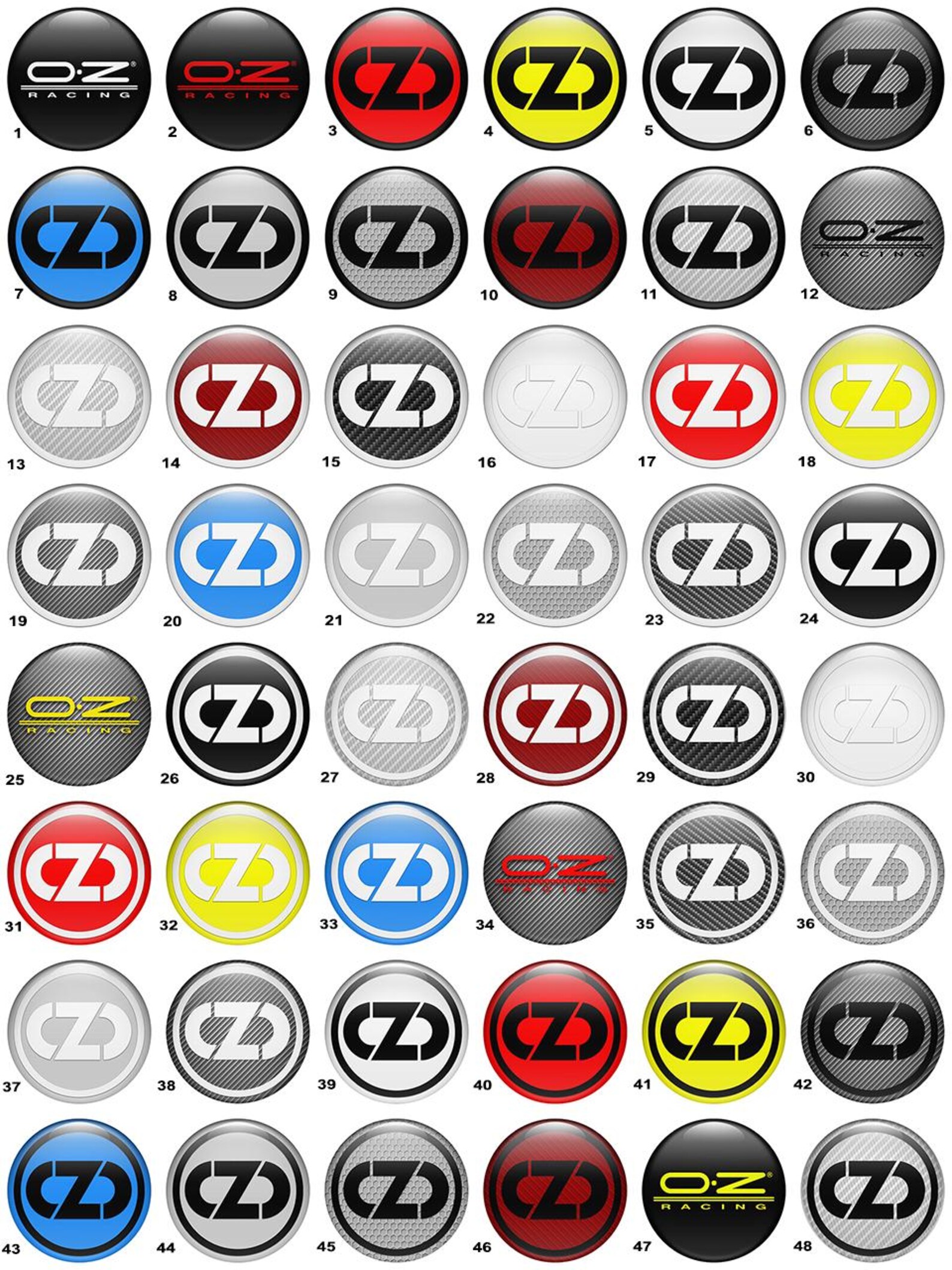 OZ Wheel Emblem Stickers/3d Silicone Decals, Set of 4 - Etsy