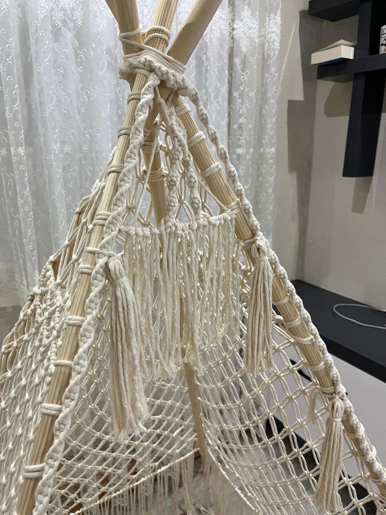 Boho Macrame Teepee Tent, Wedding Backdrop, Kids Teepee Tent, Event ...