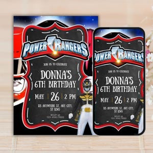 Editable Power Rangers, Printable Birthday Invitation | Editable ...