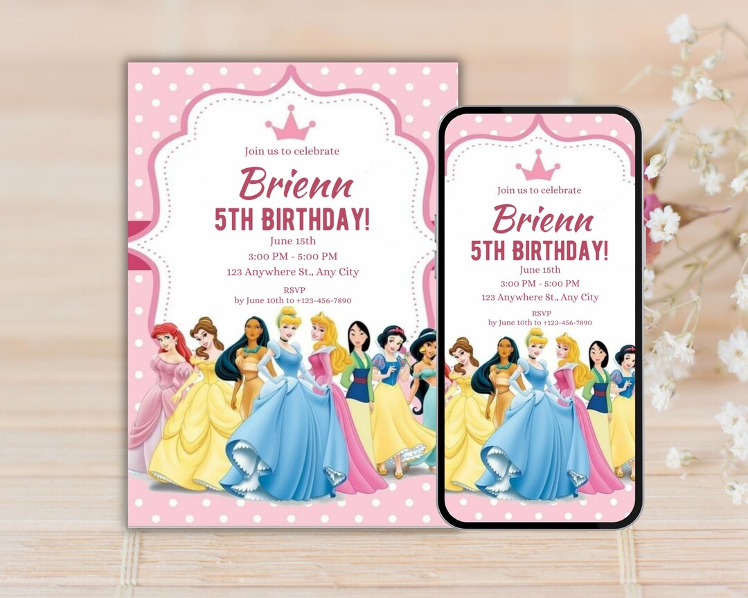 Editable Princess & Prince Invitation | Royal Birthday Party Invite ...