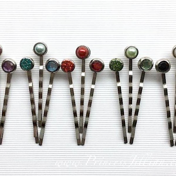 Blue Sparkle Bobby Pins - Etsy