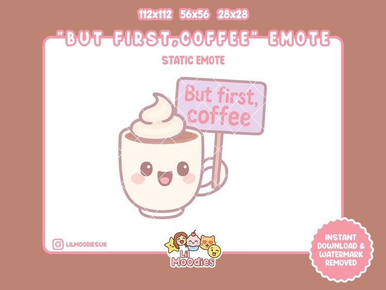 But First, Coffee Emote | Tiktok Emote - Discord Emote - Twitch Emote ...