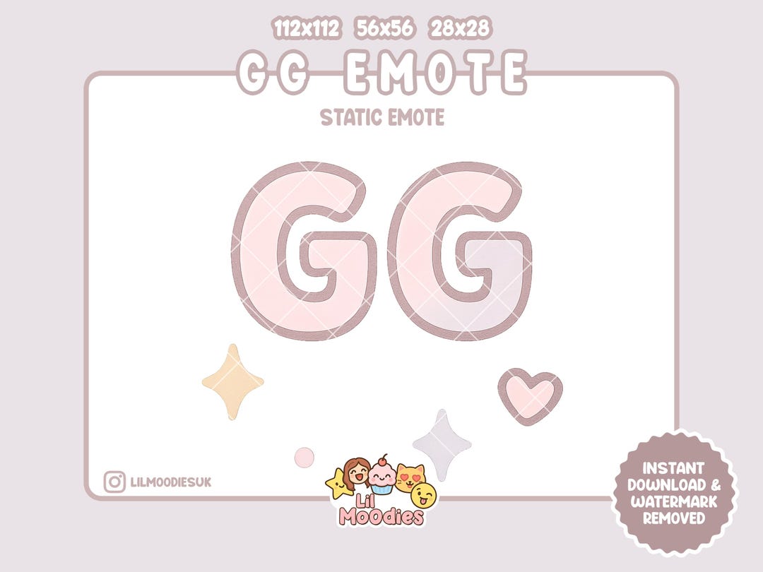 Cute GG Emote | Tiktok Emote - Discord Emote - Twitch Emote - for ...