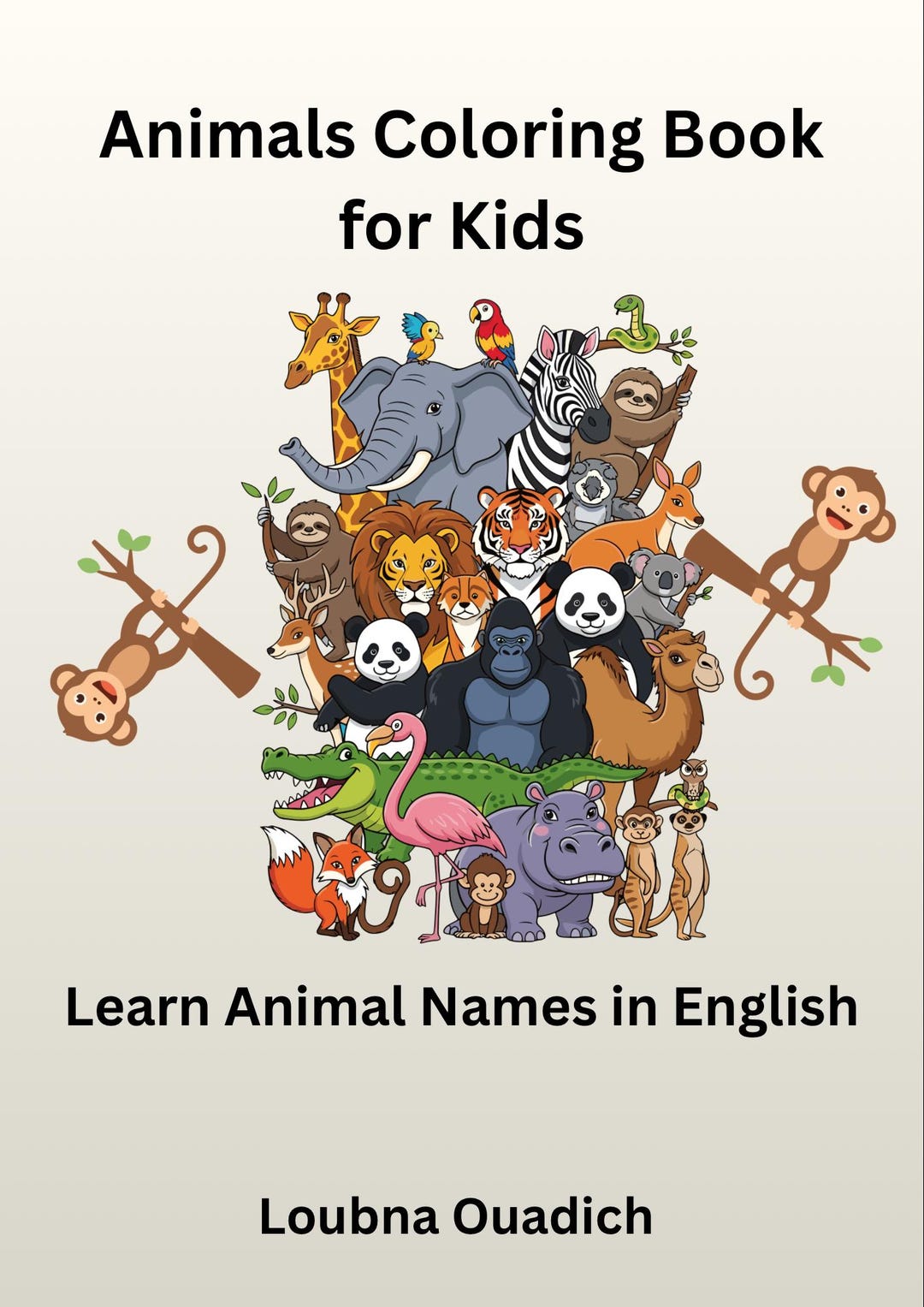 Learn Animal Names While Coloring | Kids Printable Coloring Book - Etsy