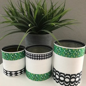 RECYCLED CANS, Midcentury Design, Storage Cans, Planter, Mod Design ...