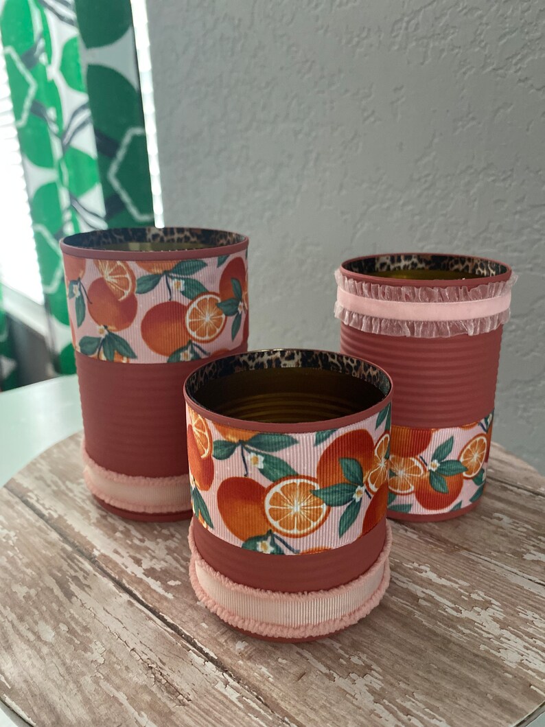 Recycled Cans Tin Cans Decorative Cans Kitchen Cans - Etsy