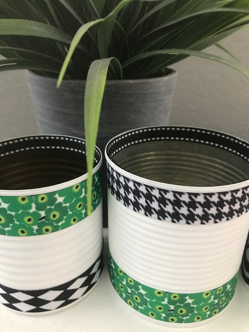 RECYCLED CANS Midcentury Design Storage Cans Planter Mod | Etsy