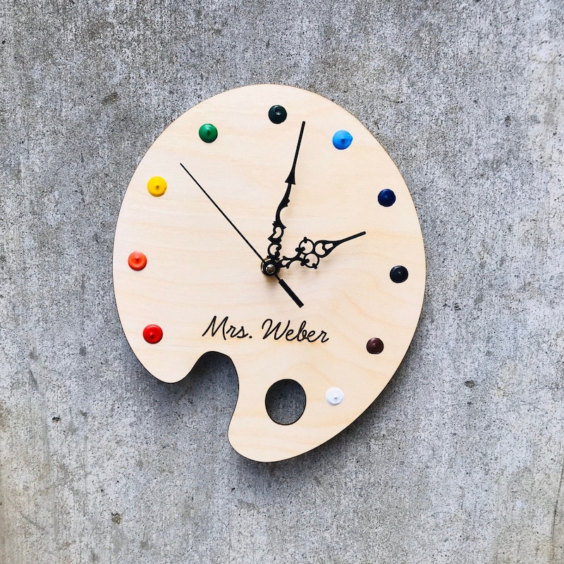 Artist Palette Clock - Etsy