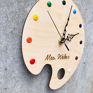 CUSTOM Art Clock- Art Palette Painting Clock Engraved With Name or ...