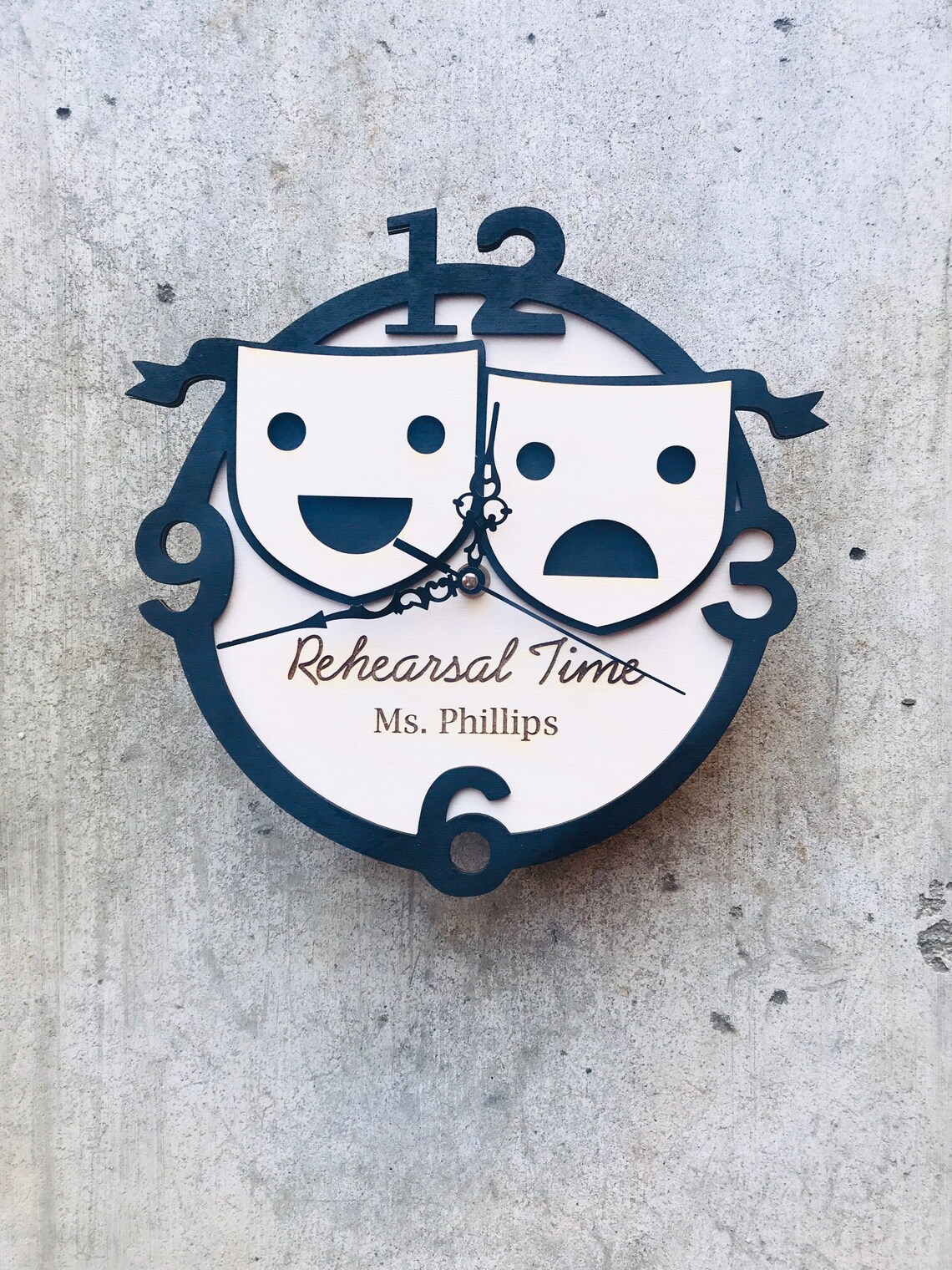 CUSTOM Drama Clock Engraved Drama Gift With Name or Phrase of - Etsy