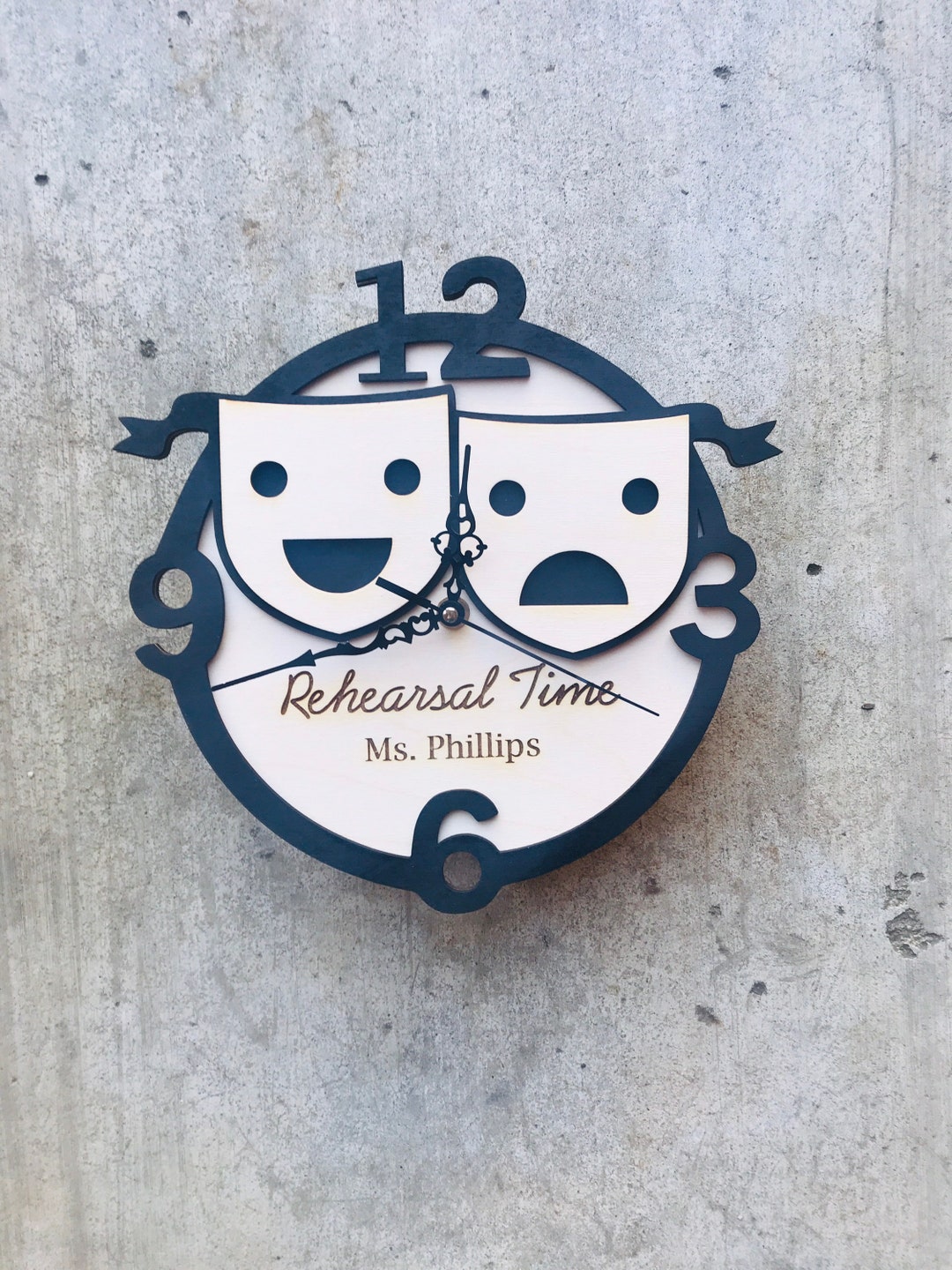 CUSTOM Drama Clock- Engraved Drama Gift With Name or Phrase of Your ...