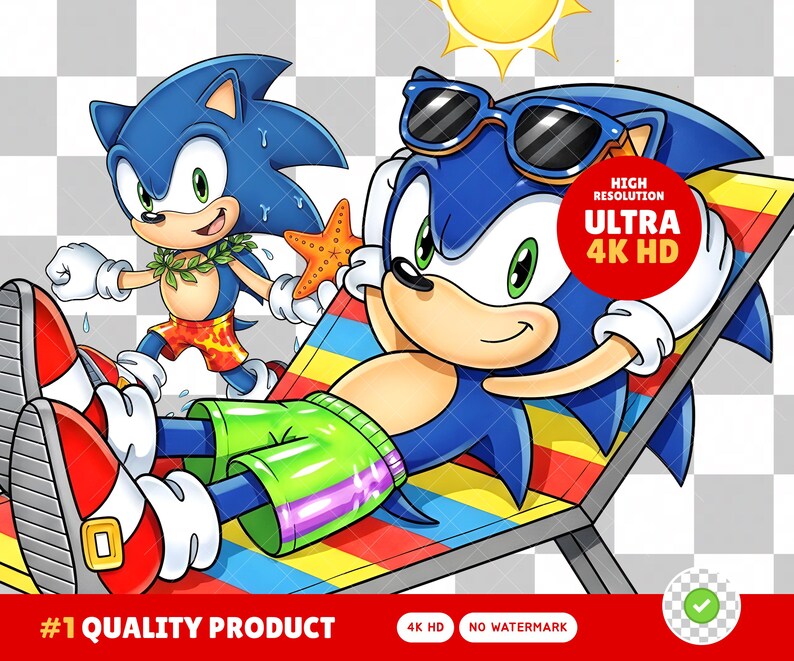 Sonic Pool Party Clipart: Summer PNG Bundle (digital Download) - Etsy