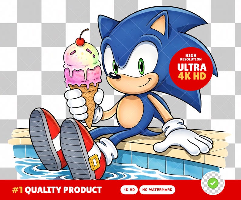 Sonic Pool Party Clipart: Summer PNG Bundle (digital Download) - Etsy