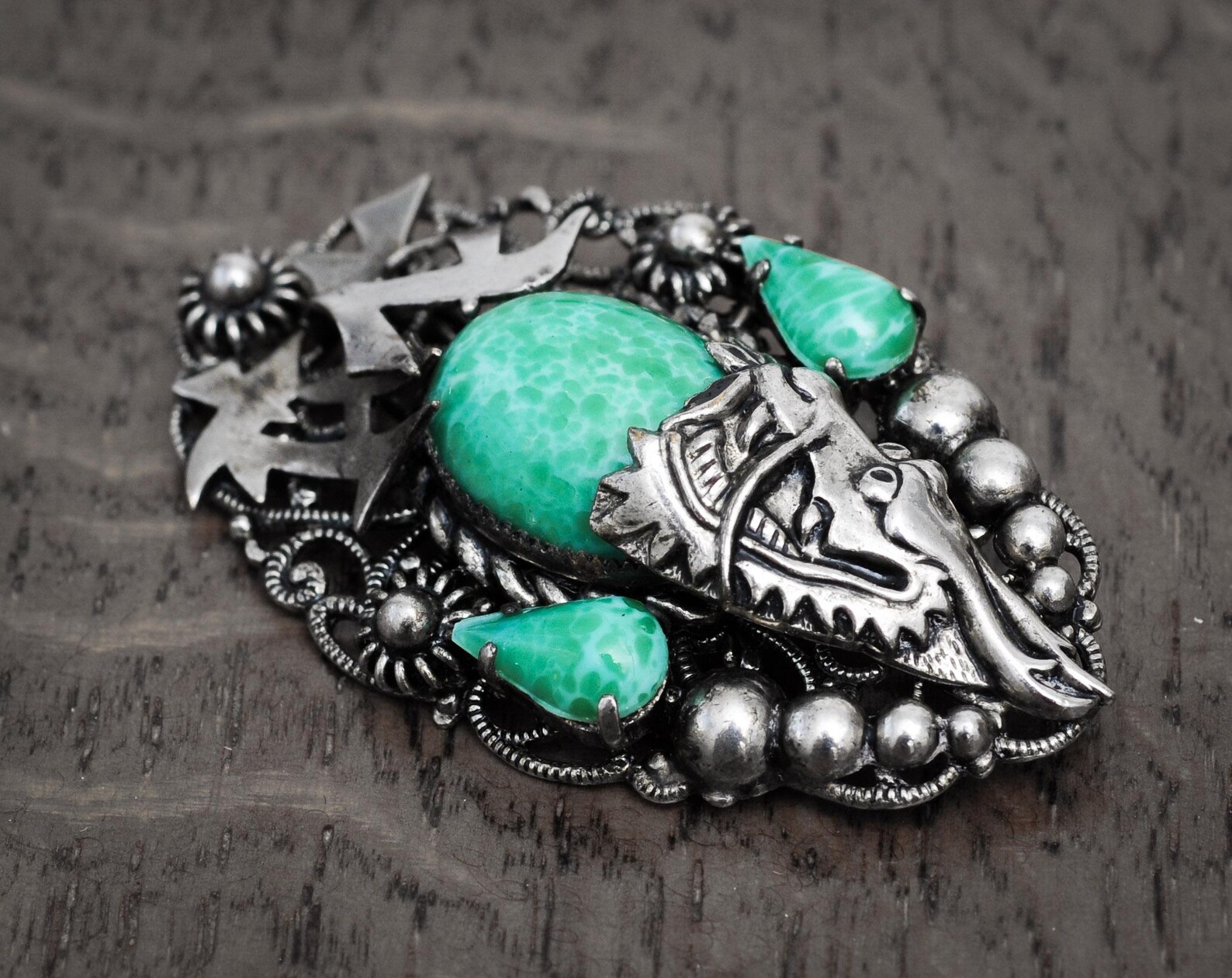 Max Neiger Brothers 'jade' Dragon Brooch Pin - Czech Art Deco C1930 - Etsy