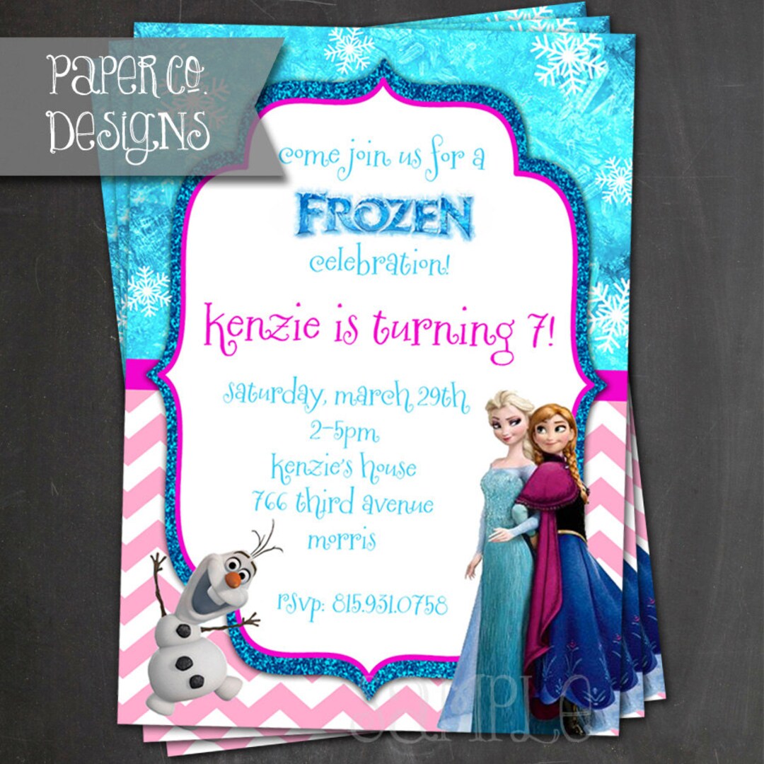 Frozen Birthday Invite - Disney Princess - PRINTABLE or PRINTED ...