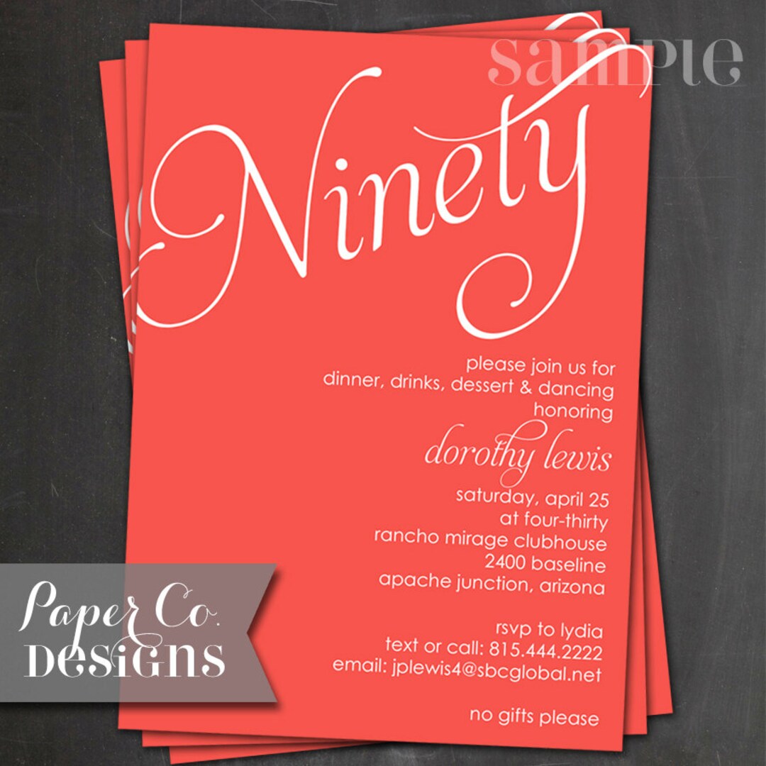 Coral Milestone/numbered Birthday Invitation - PRINTABLE or PRINTED ...