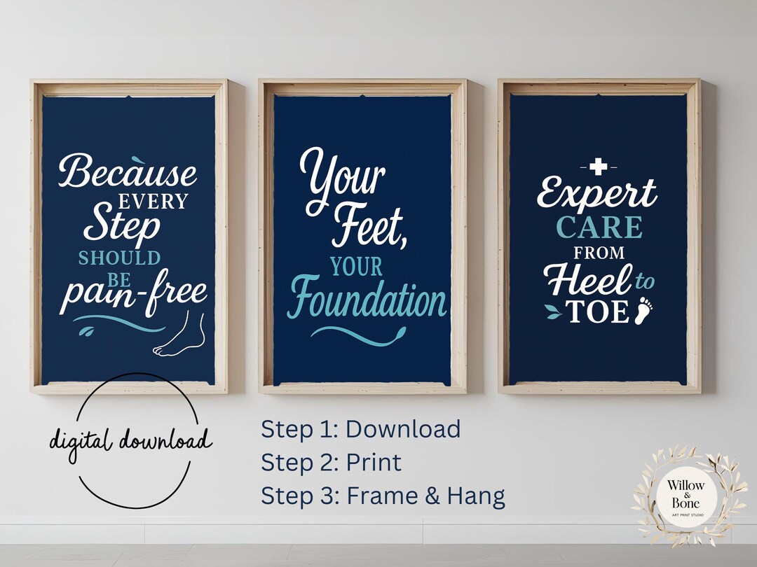 Podiatry Clinic Wall Art Prints: Foot Health Posters (digital Download ...