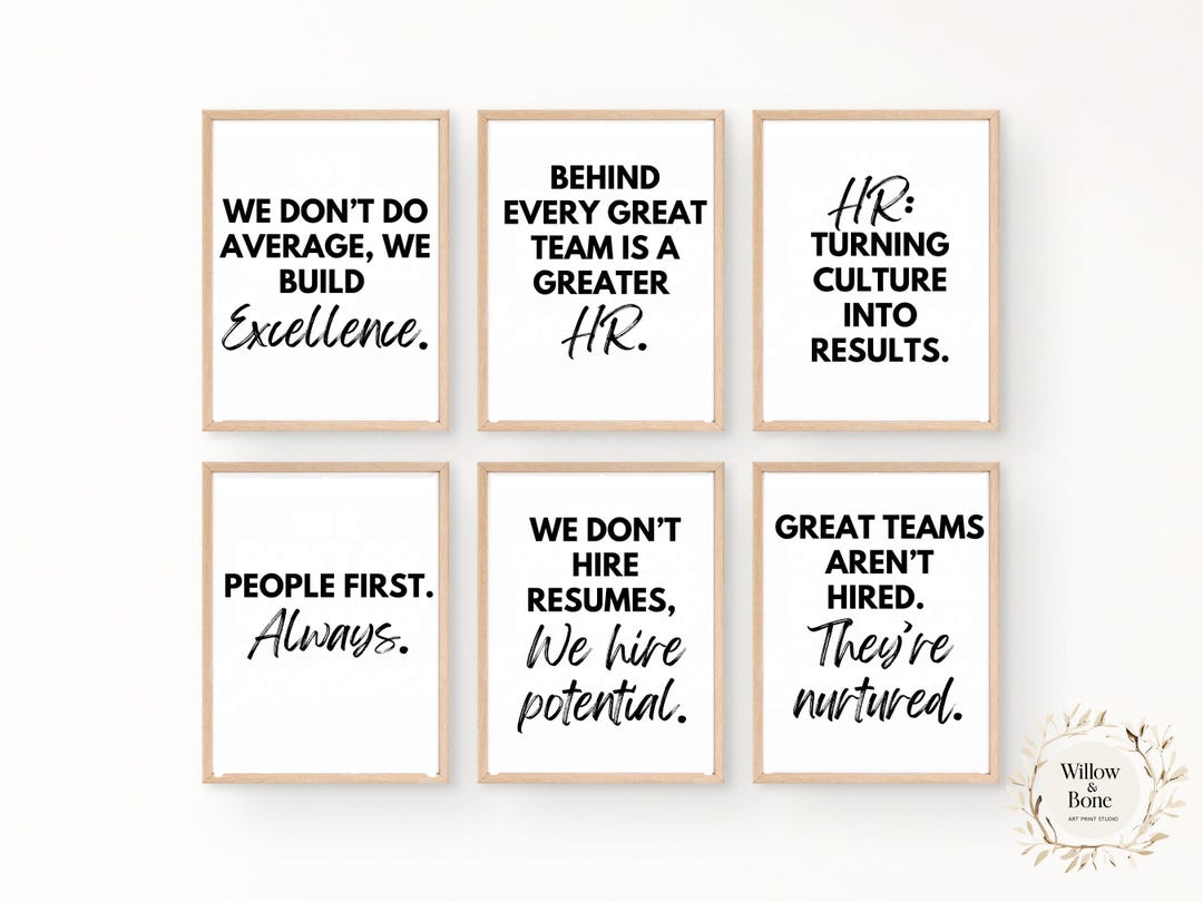 HR Office Decor: Motivational Workplace Quotes Art Prints (digital ...