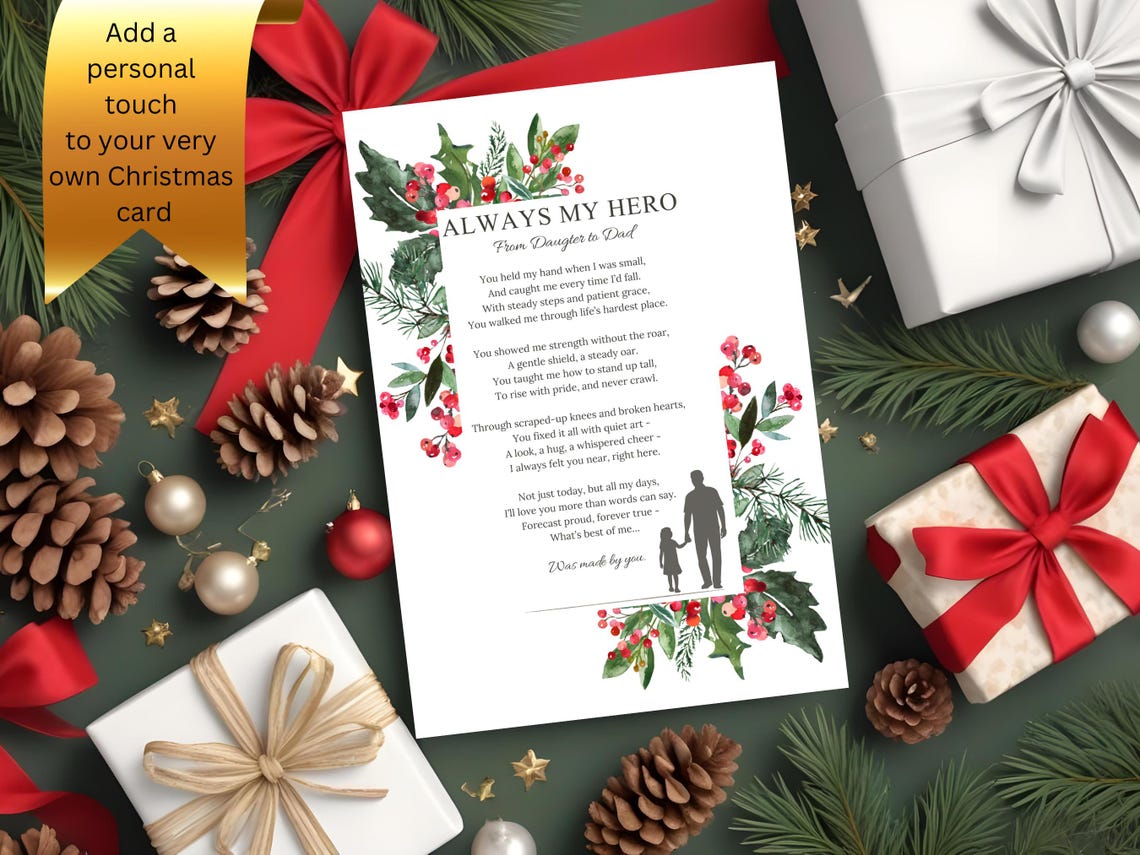 Sentimental Poem Print for Dad, Christmas Gift From Daughter (digital ...