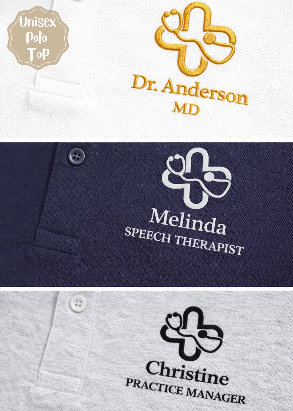 Custom Embroidered Medical Uniform | Personalized Doctor Polo or ...
