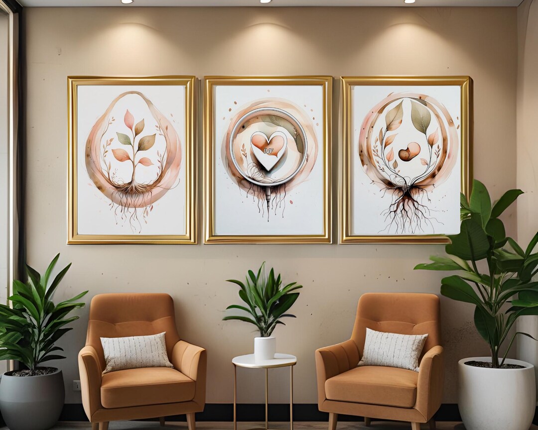 Fertility Clinic Art Set: Watercolor Prints for IVF Journey (digital ...