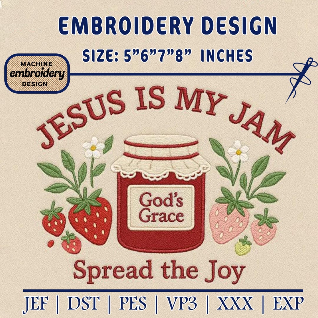 Jesus is My Jam Embroidery Design | Christian Faith Quote Machine ...
