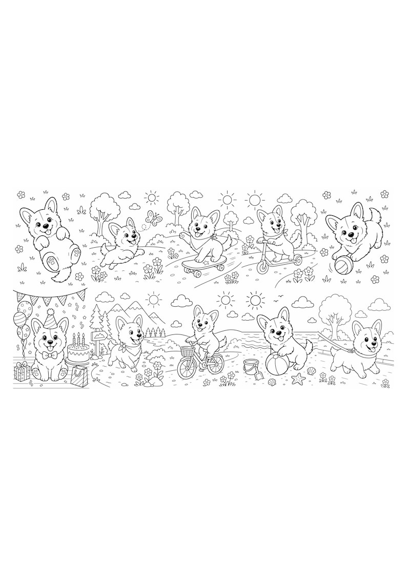 10 Corgi Coloring Pages, Printable Coloring Sheets, PDF Download - Etsy UK