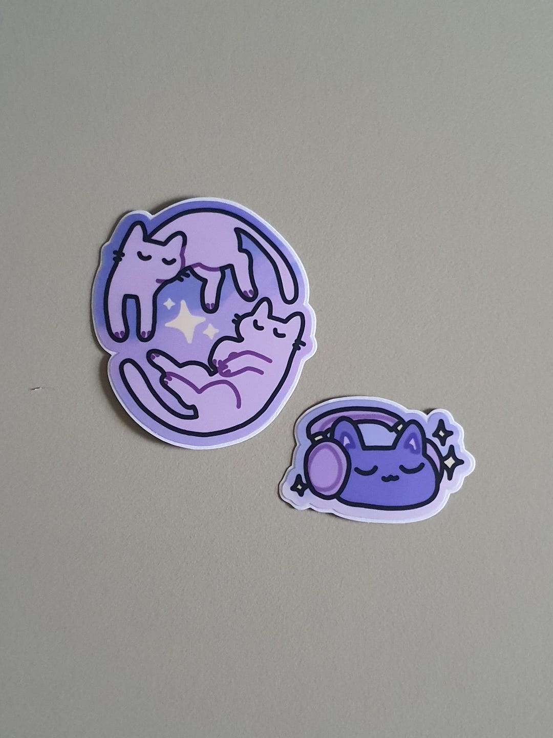 Lil Purple Cats // 2-pack Vinyl Stickers - Etsy