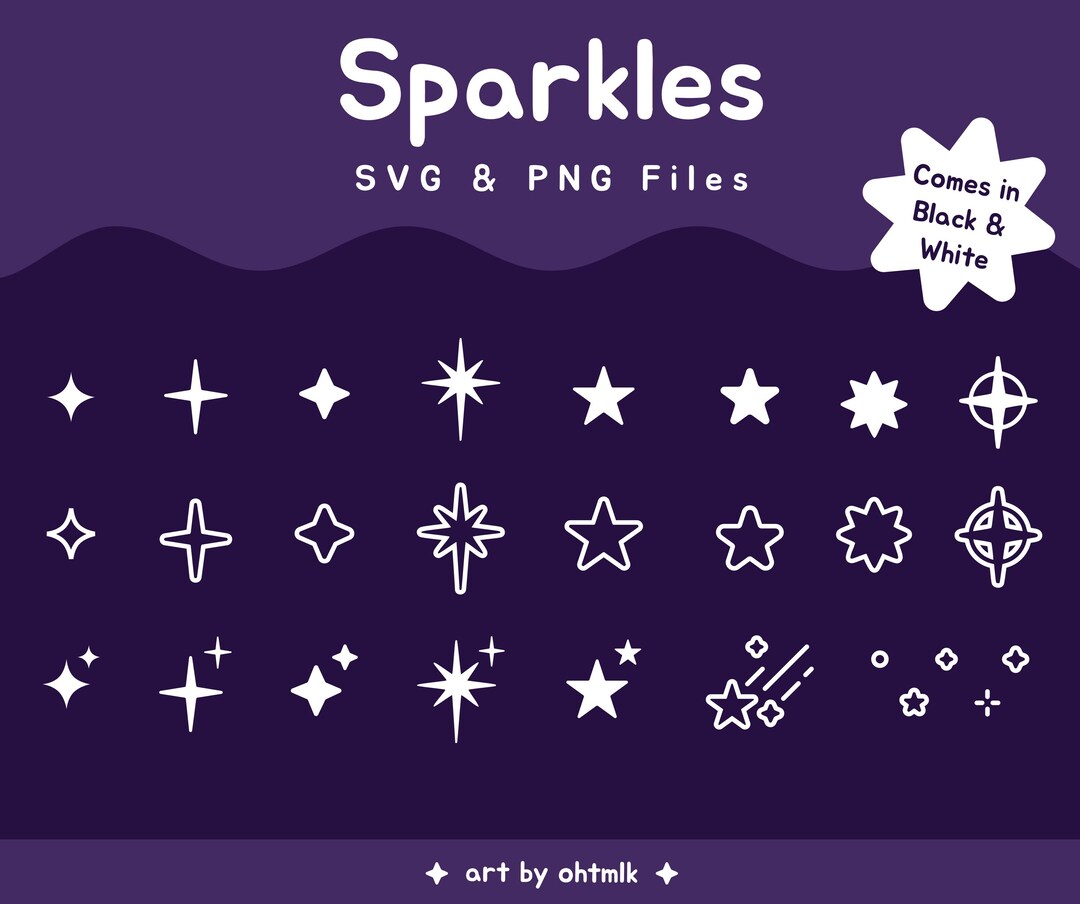 Sparkles Icon Pack // SVG & PNG Images! - Etsy