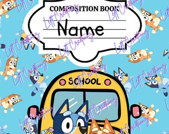 Bluey Composition Notebook Cover Template - Etsy