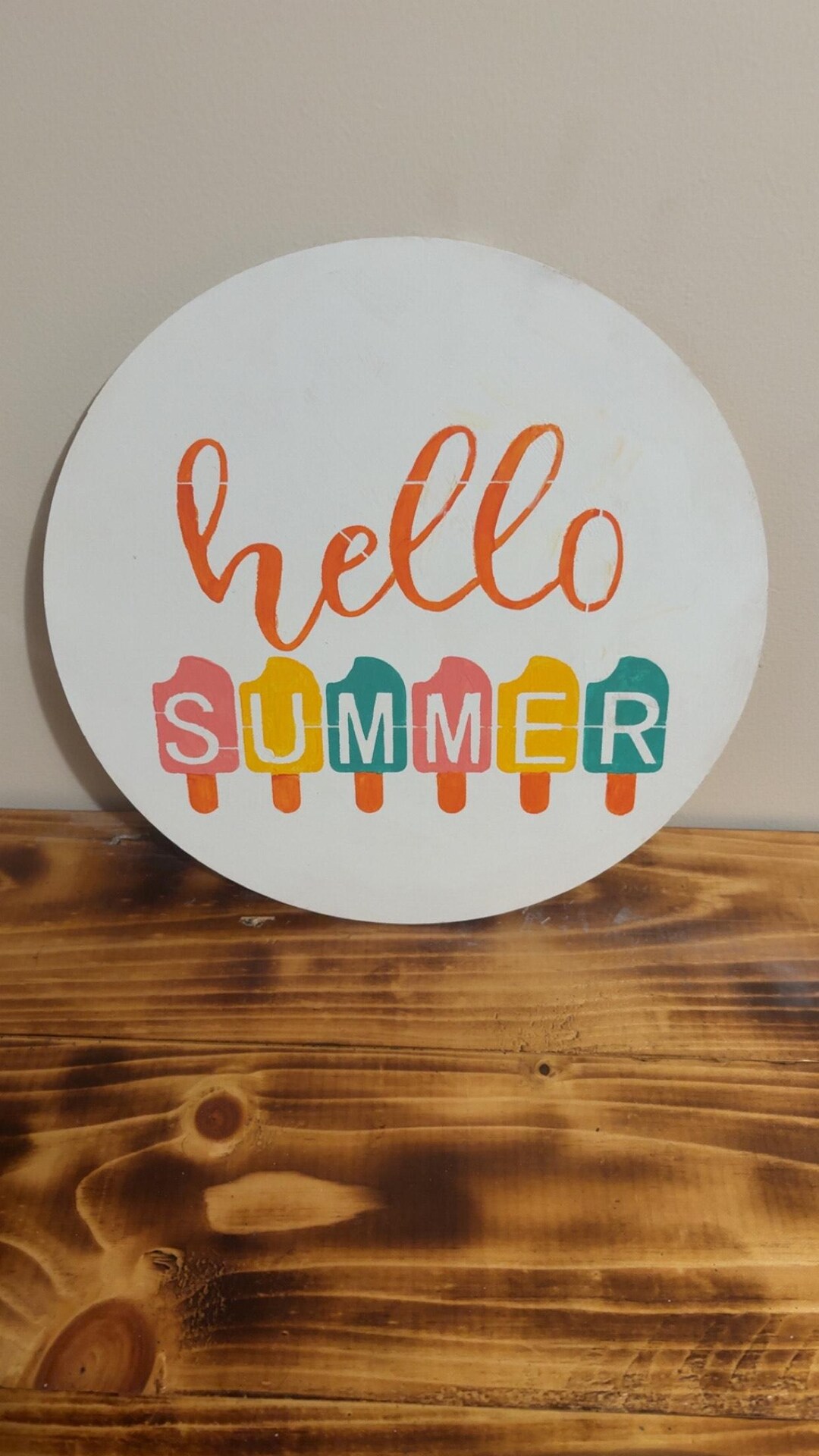 Hello Summer Popsicle Wooden Sign - Etsy