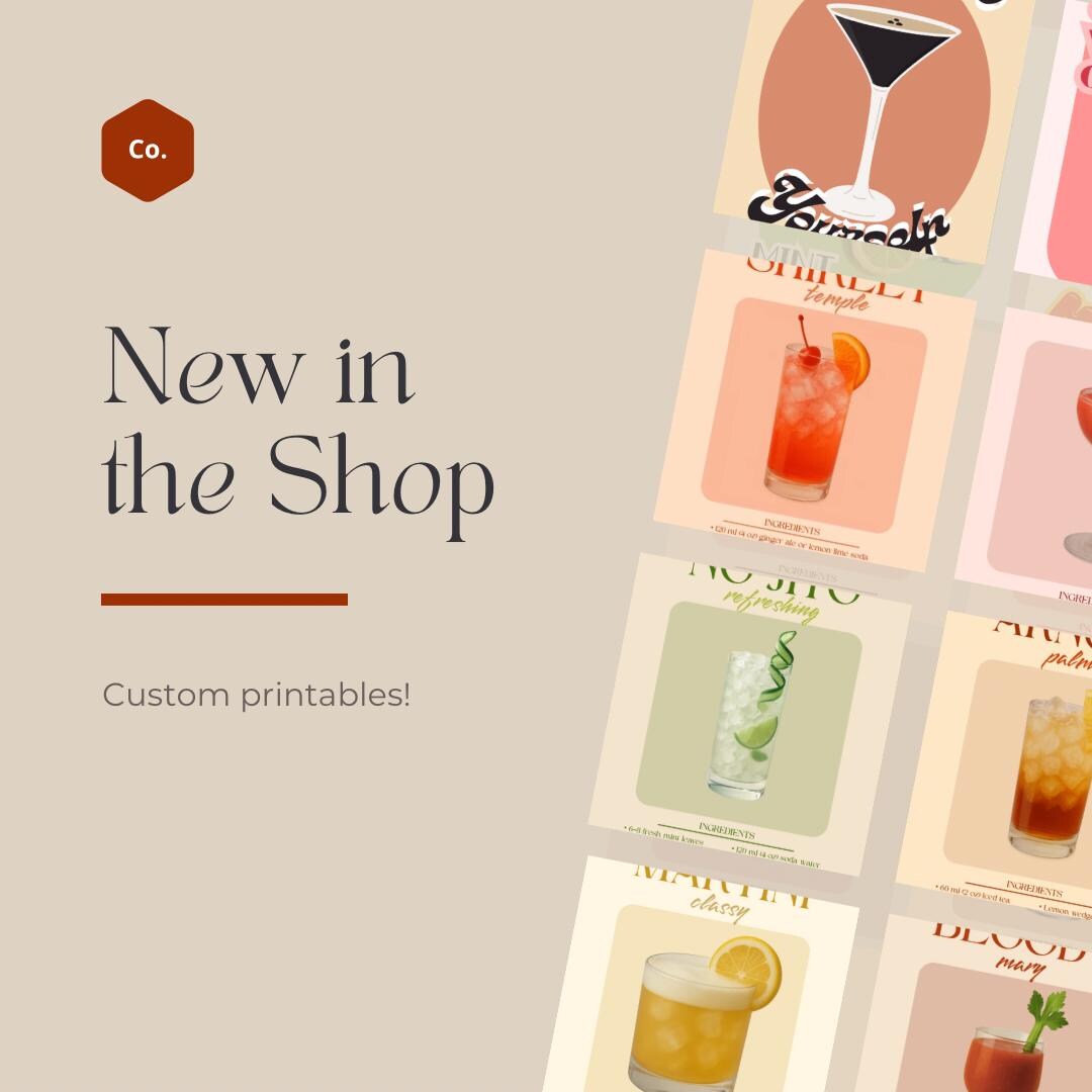 Custom Cocktail Recipe Printable Poster - Personalized Bar Wall Art ...