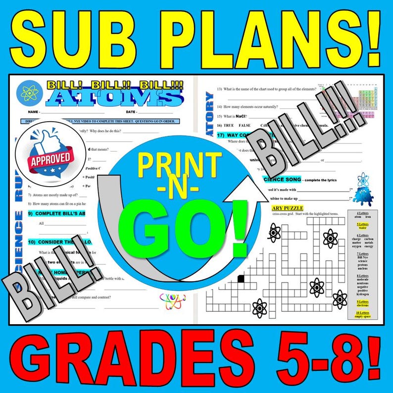 BILL NYE - MATTER Video Worksheet Bundle - Etsy
