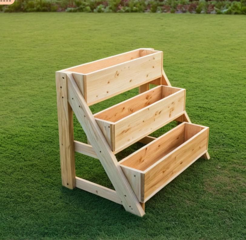 DIY 3-tiered Wooden Garden Planter Build Plan Step by Step Guide PDF ...